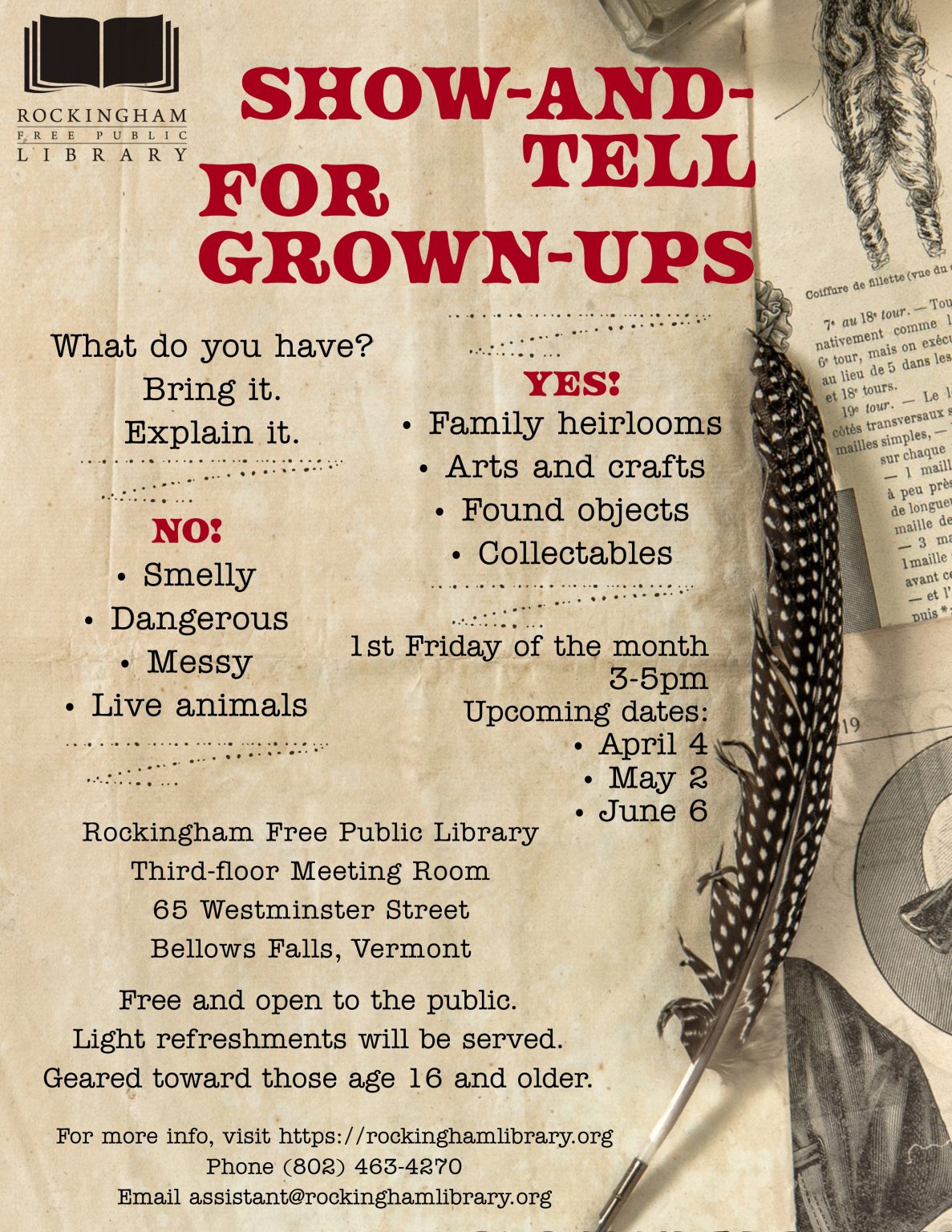 Show and Tell – Rockingham Free Public Library